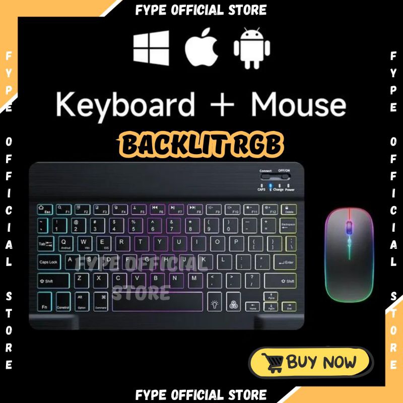 Jual Keyboard Bluetooth LED 10 Inch Backlit Backlight Wireless Keyboard ...