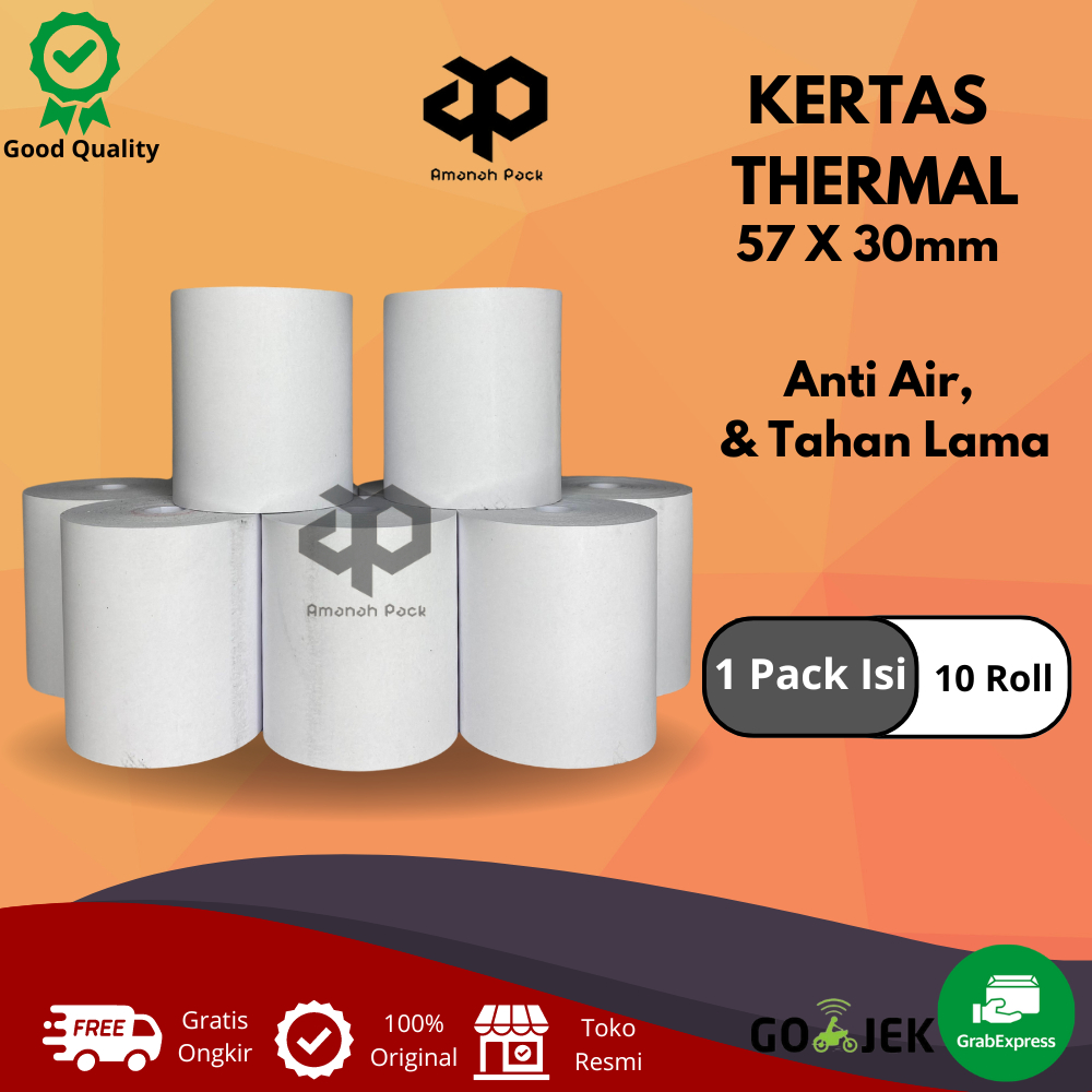 Jual KERTAS THERMAL STRUK PAPER ROLL 57x30 THERMAL EDC, THERMAL PRINTER ...
