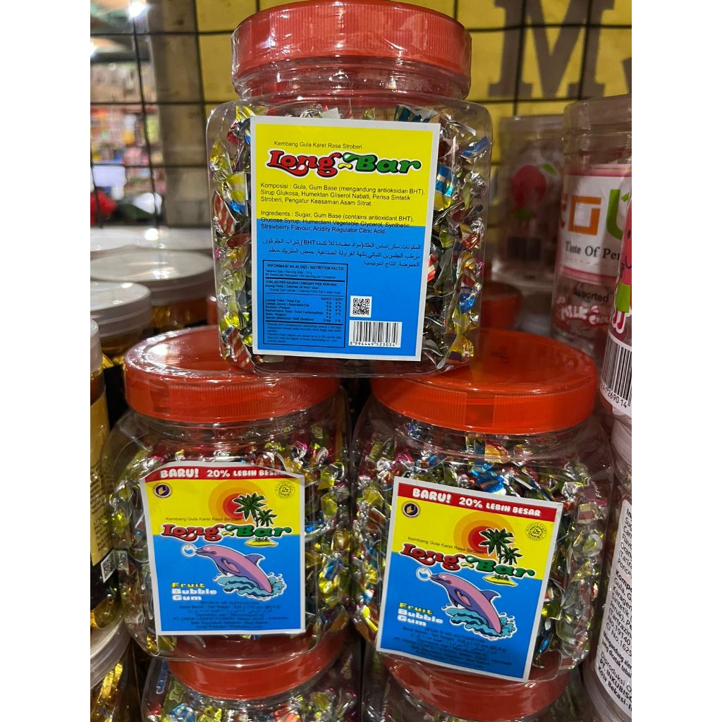 Jual permen karet long bar toples 630gr | Shopee Indonesia