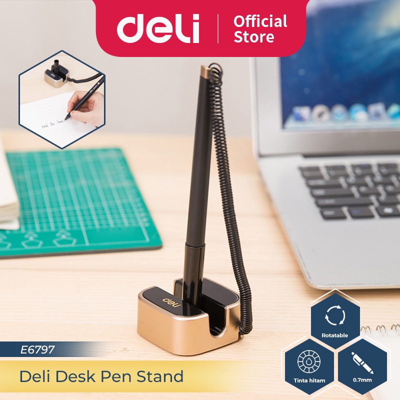 Jual Deli Pulpen Meja / Desk Pen Stand 0.7mm bullet tip E6797 | Shopee ...