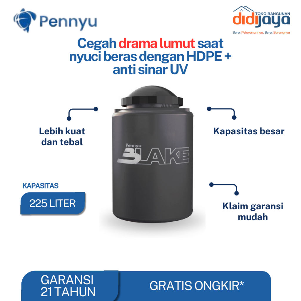 Jual Tandon Air Tangki Toren Air Pennyu Blake Series Kapasitas Tank 225 ...