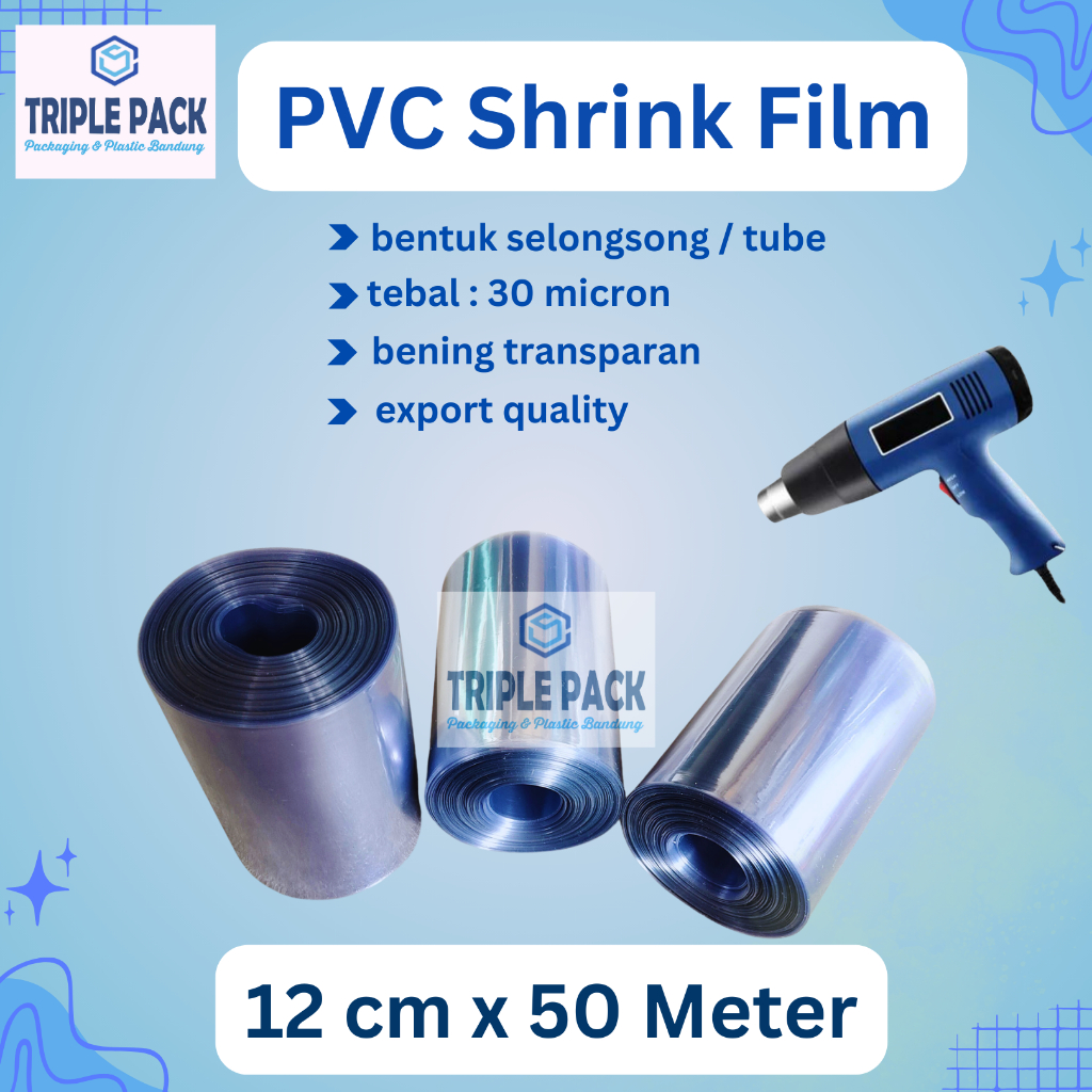 Jual Plastik Segel / PVC Shrink Film Roll lebar 12 cm x 50 Meter ...