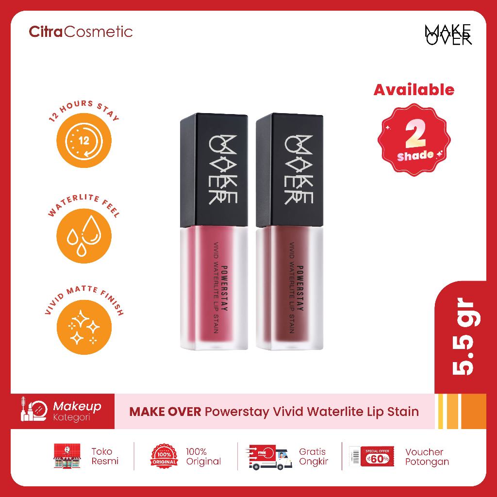 Jual ️CitraCosmetic ️ Make Over Powerstay Vivid Waterlite Lip Stain | Shopee Indonesia