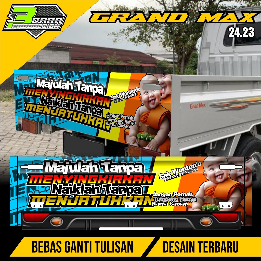 Jual (COD) Stiker Decal Pintu Belakang Grand Max pick up Stiker Pintu ...