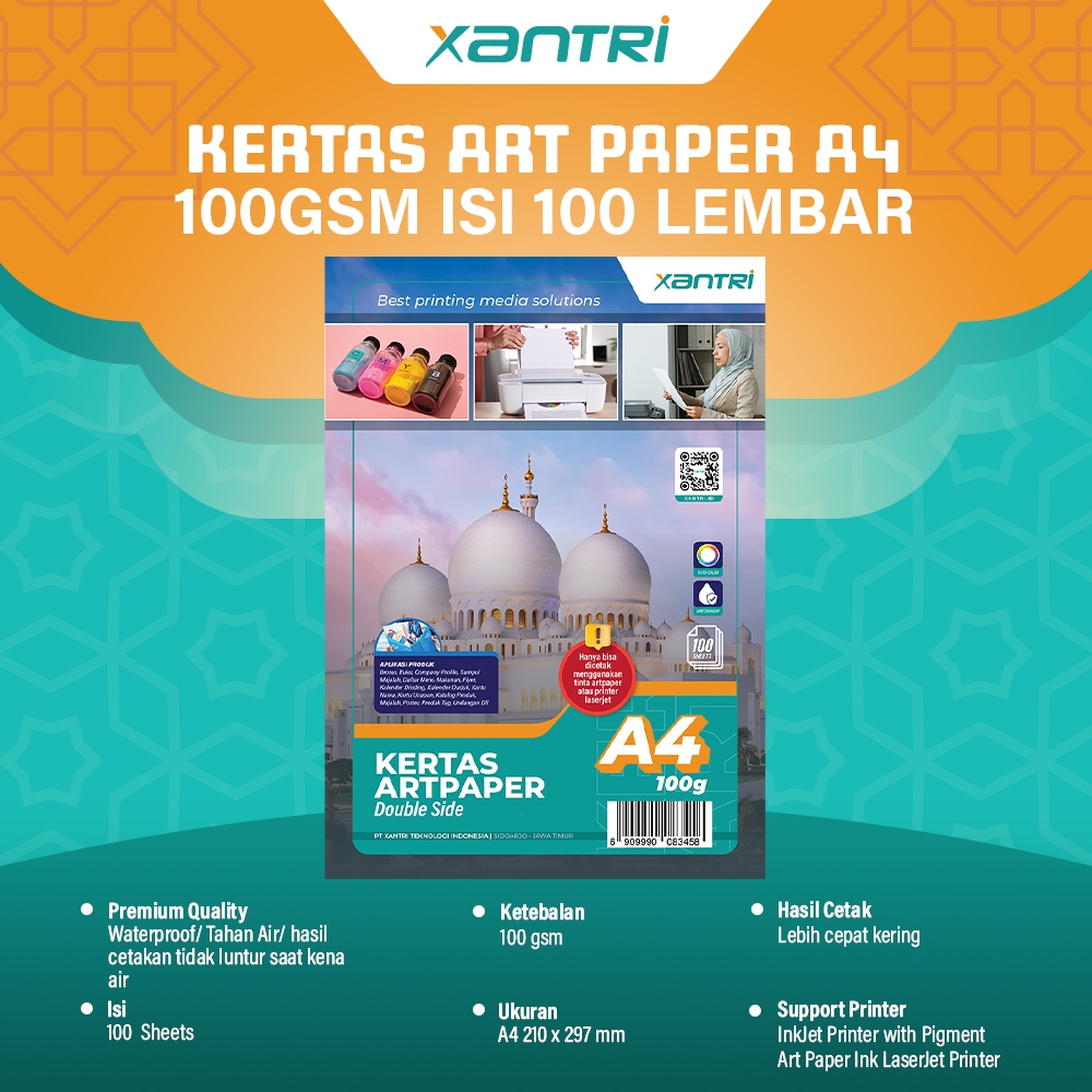 Jual Kertas Art Paper A4 100gsm isi 100 lembar Kertas Art Karton ...