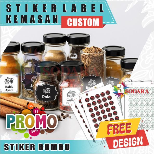 Jual stiker label bumbu dapur stiker kemasan bumbu stiker toples ...