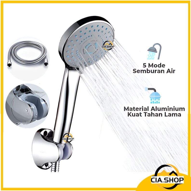 Jual Shower Mandi 3 In1 Shower Kamar Mandi Satu Set 5 Mode Shower Head Simple Kepala Pancuran ...