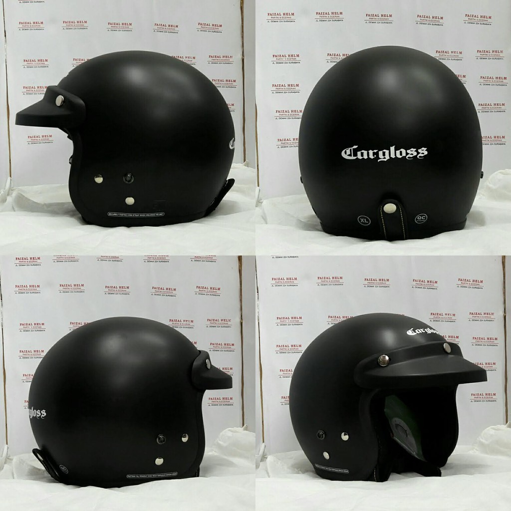 Jual Helm CARGLOSS CFM Solid BLACK DOFT & GUNMET DOP | Shopee Indonesia