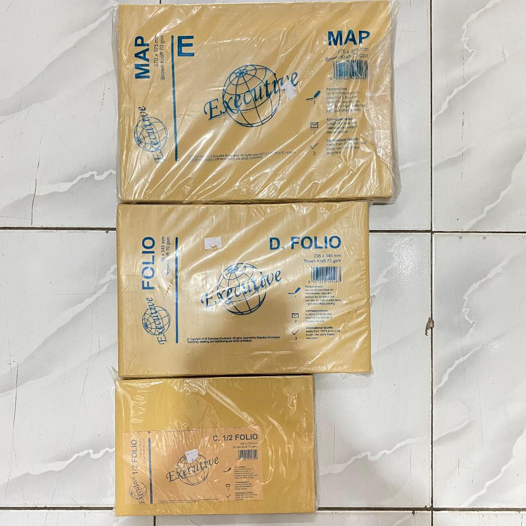 Jual Map Coklat merk EXECUTIVE ukuran bervariasi Kemasan 1 pak isi 100 ...