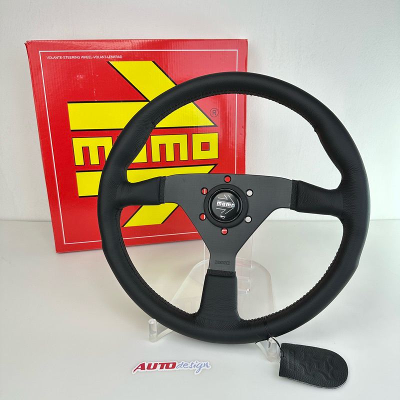 Jual Stir Racing MOMO Montecarlo Black Flat Leather 14 Inch 350mm ...