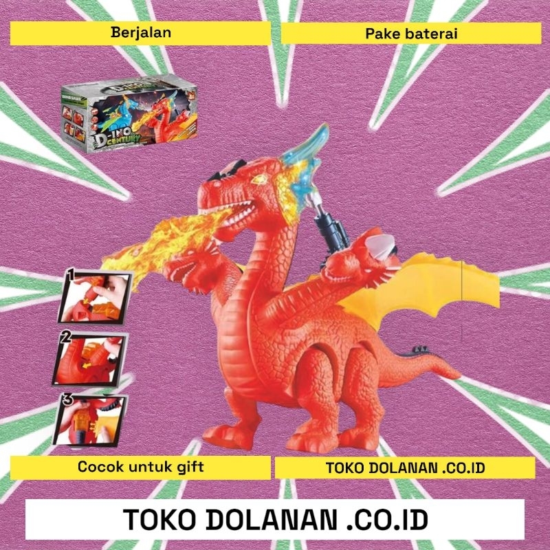 Jual Mainan Naga Api Interaktif dengan Lampu LED & Suara Realistis ...