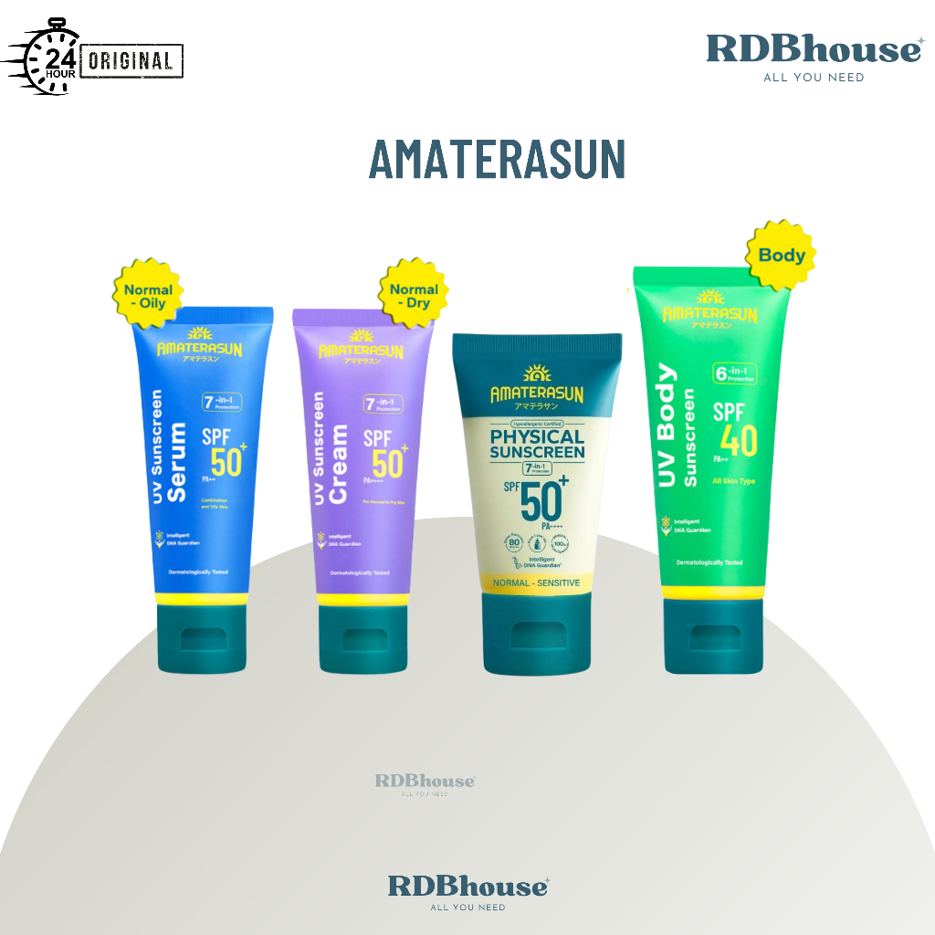 Jual AMATERASUN UV Sunscreen Serum Cream Physical Sunscreen SPF 50 ...