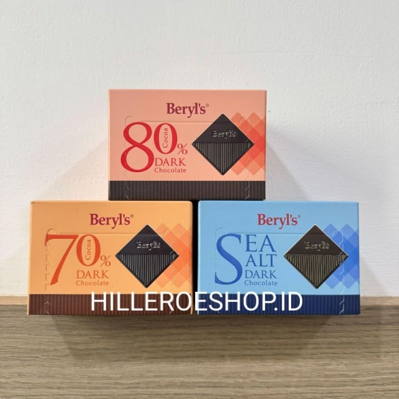 Jual COKLAT BERYLS 60GRAM SEA SALT DARK CHOCOLATE 70% 80% BERYL'S ...