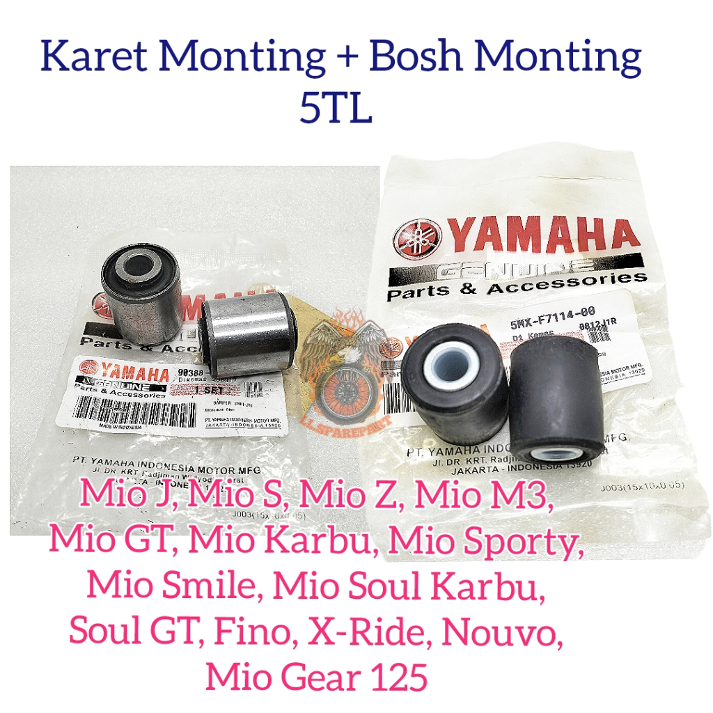 Jual KARET + BOSH MONTING SET YAMAHA 5TL ASLI ORIGINAL BUSH ARM MOUTING ...