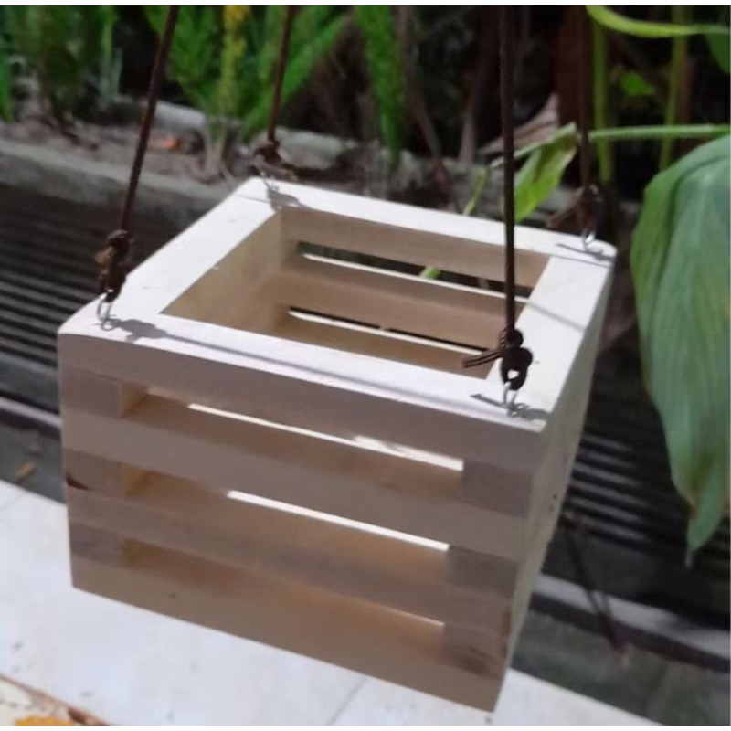 Jual pot kayu anggrek + tali cantolan 10 cm,15cm | Shopee Indonesia