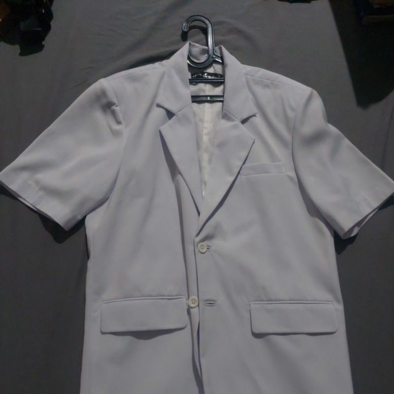 Jual Snelli Putih Jas Dokter Lengan Pendek Dua Saudara | Shopee Indonesia