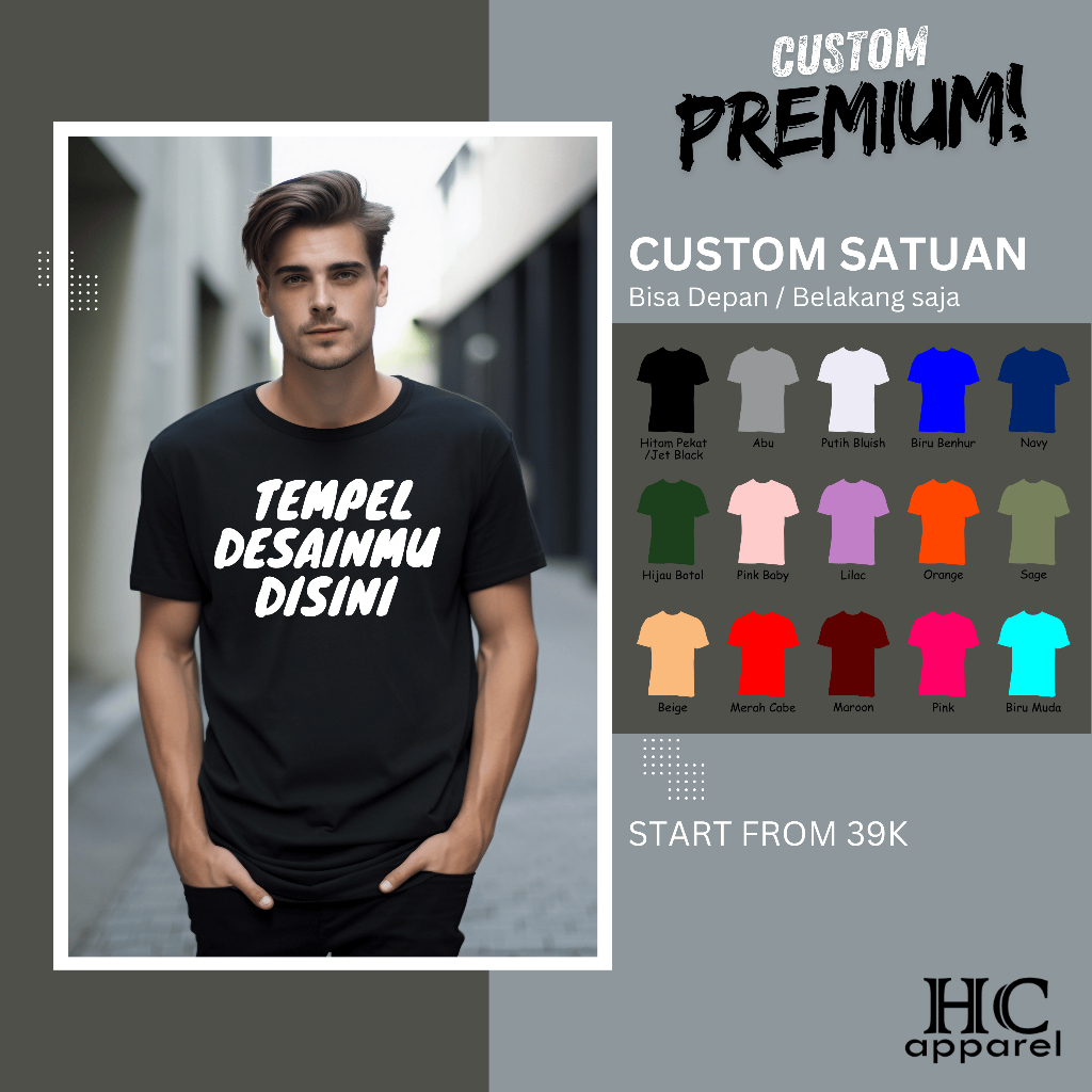 Jual KAOS DTF SABLON CUSTOM DESAIN KATA KATA FOTO GAMBAR LOGO MURAH ...