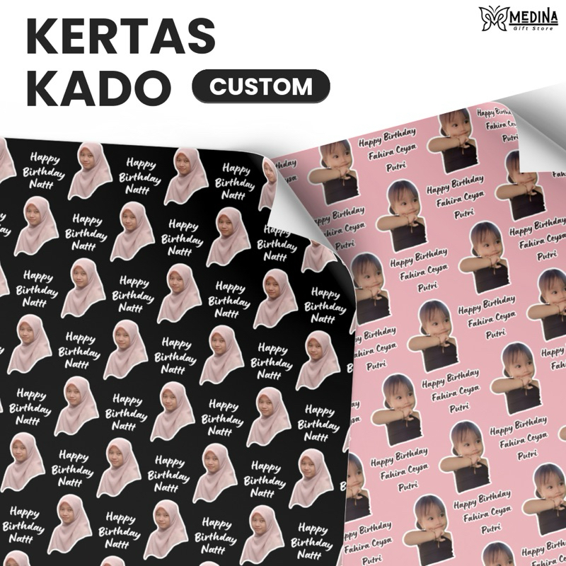 Jual Kertas Kado Custom Muka Custom Tulisan Viral Ukuran A3+ | Shopee ...