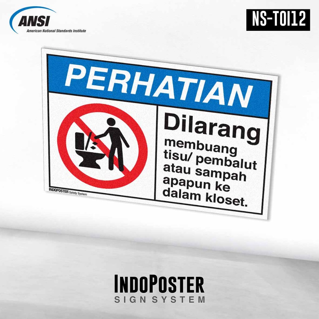 Jual Stiker Sign Toilet / WC Dilarang Membuang Tisu Sampah Pembalut Ke ...