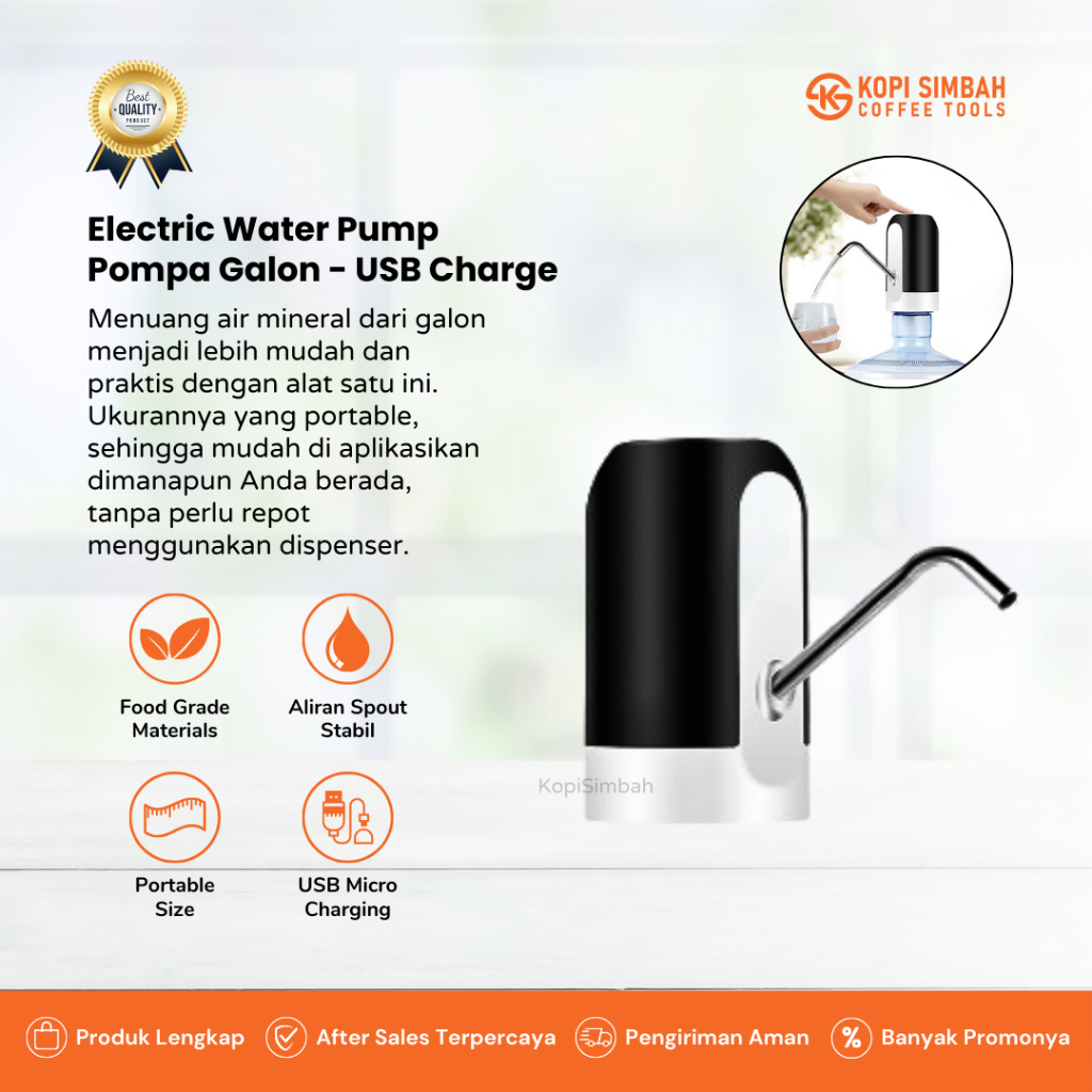 Jual Pompa Galon Elektrik Led Dispenser Air Minum Recharge USB Pompa ...