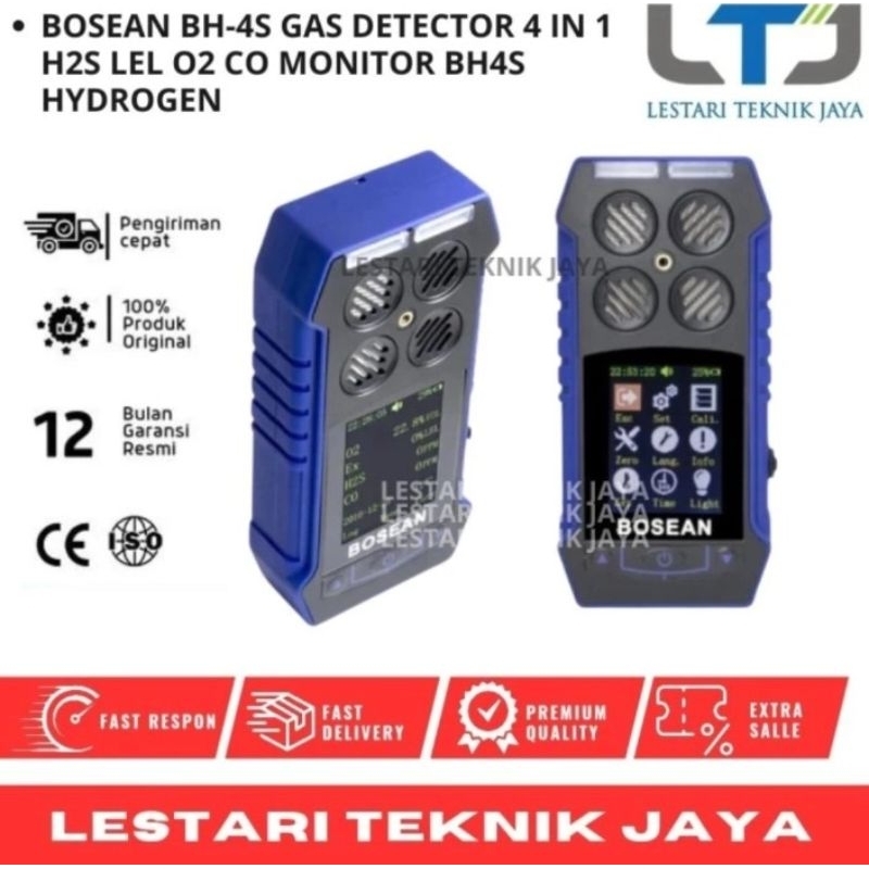 Jual Bosean BH-4S Gas Detector 4 in 1 H2S LEL O2 CO Monitor BH4S Hydrogen | Shopee Indonesia