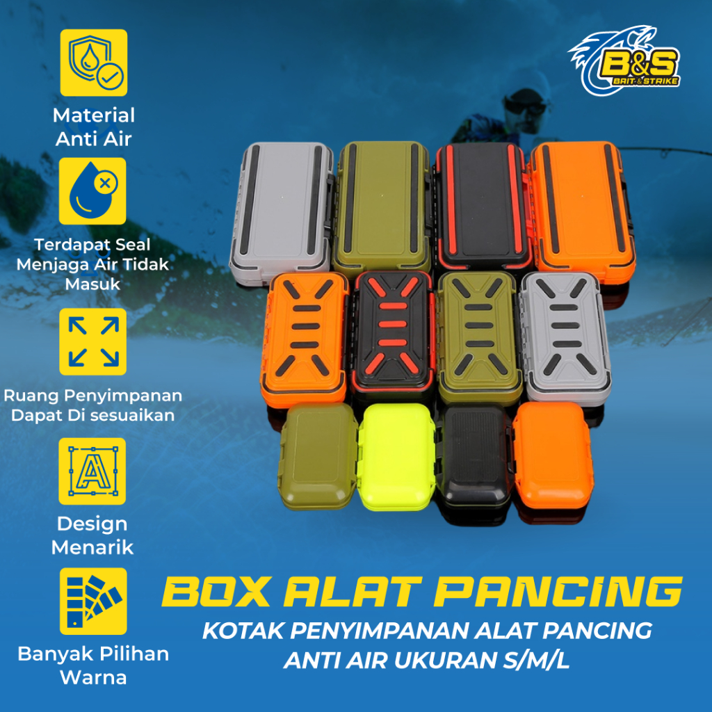 Jual Kotak penyimpanan alat pancing ukuran S/M/L box anti air untuk ...