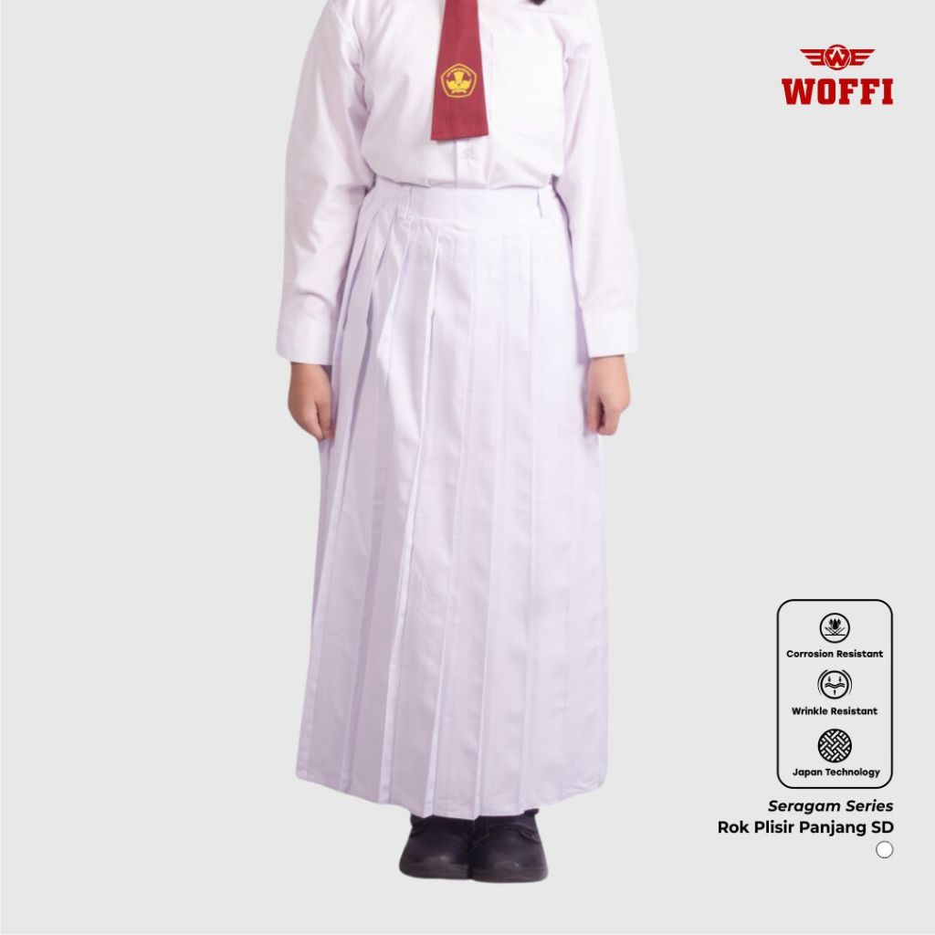 Jual Seragam SD Woffi Rok Plisir Panjang Putih | Shopee Indonesia