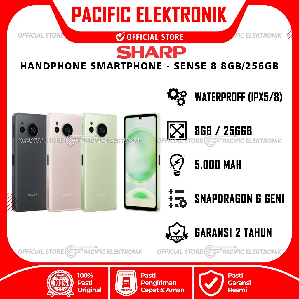 Jual Handphone Smartphone SHARP AQUOS Sense8 8GB/256GB (Garansi Resmi ...