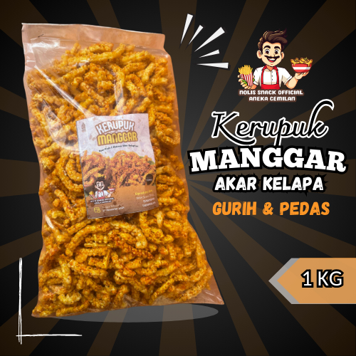 Jual 1 KG | KERUPUK MANGGAR AKAR KELAPA PEDAS DAN ORIGINAL | CEMILAN ...