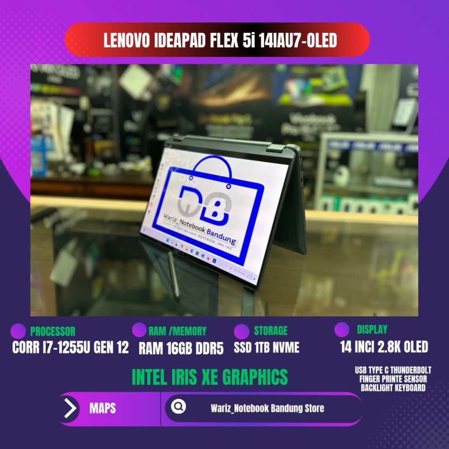 Jual LENOVO IDEAPAD FLEX 5I CORE I7-1255U RAM 16GB SSD 1TB NVME 14inci ...