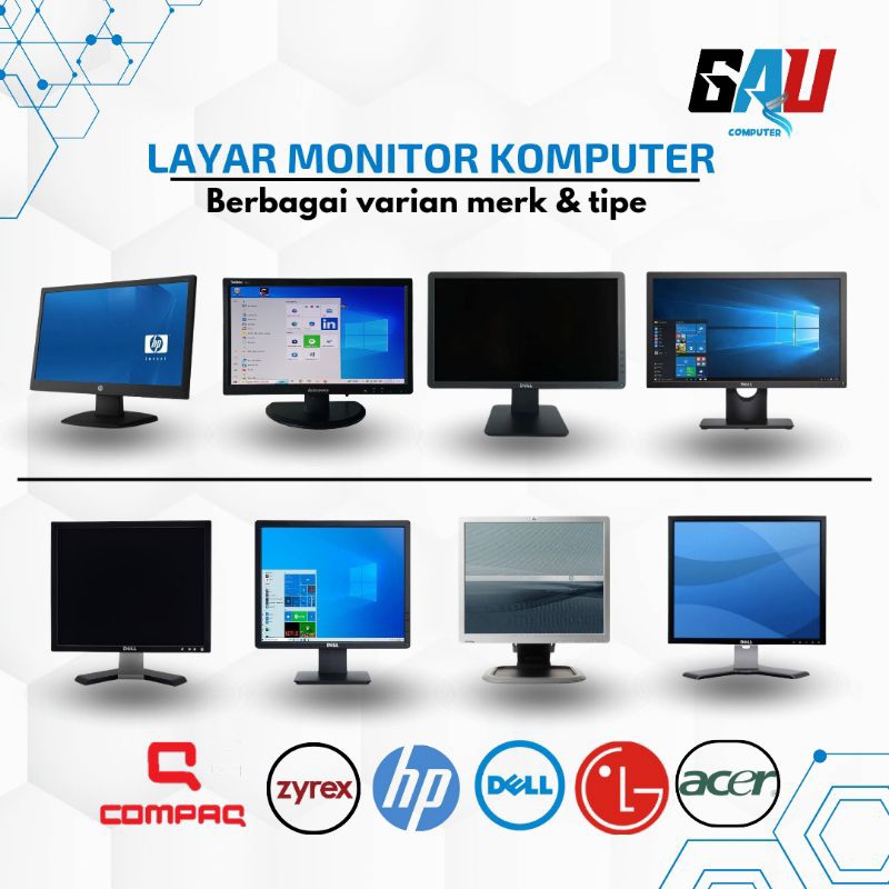 Jual LAYAR MONITOR PC KOMPUTER/CCTV VARIOS BRAND TERMURAH BERGARANSI ...