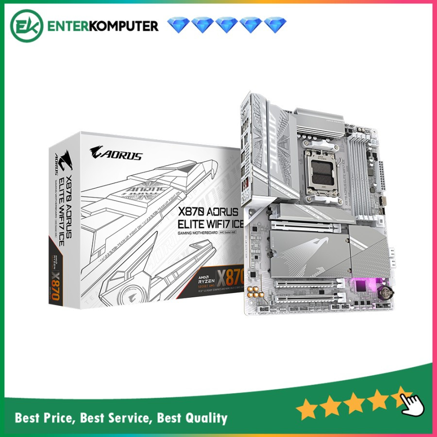 Jual Gigabyte X870 AORUS ELITE WIFI7 ICE - AM5 AMD X870 DDR5 USB3.2 ...