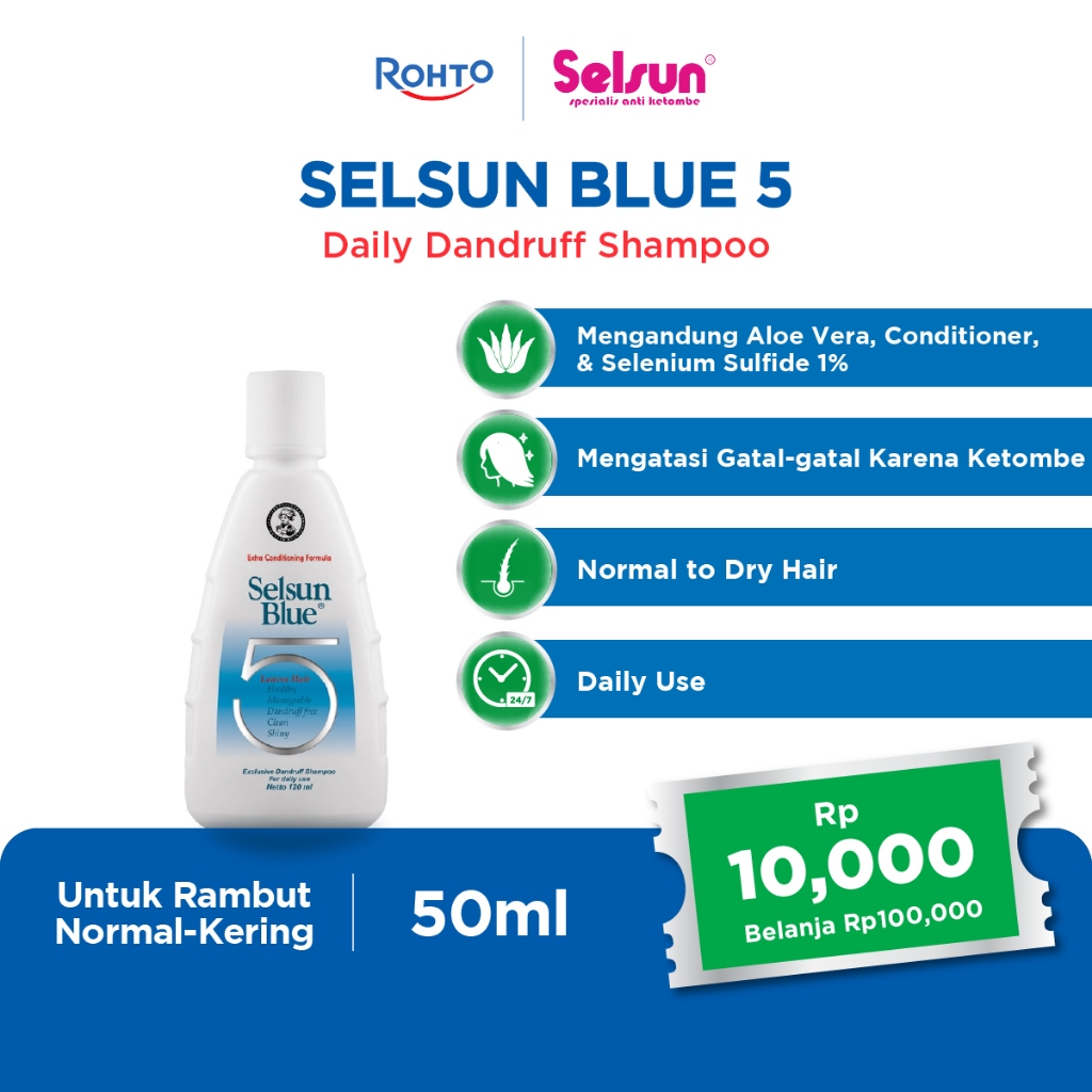 Jual Selsun Blue 5 Exclusive Dandruff Shampoo - 50ml (Anti-dandruff ...
