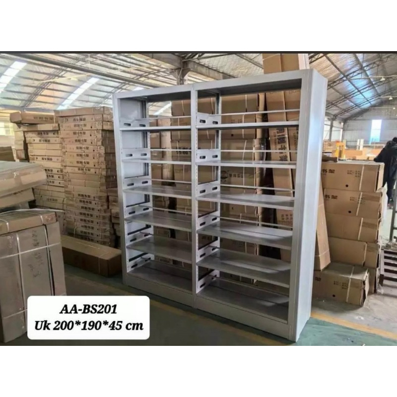 Jual Rak Buku 2 Muka / Rak Perpustakaan / Rak Buku Besi AA BS201 ...