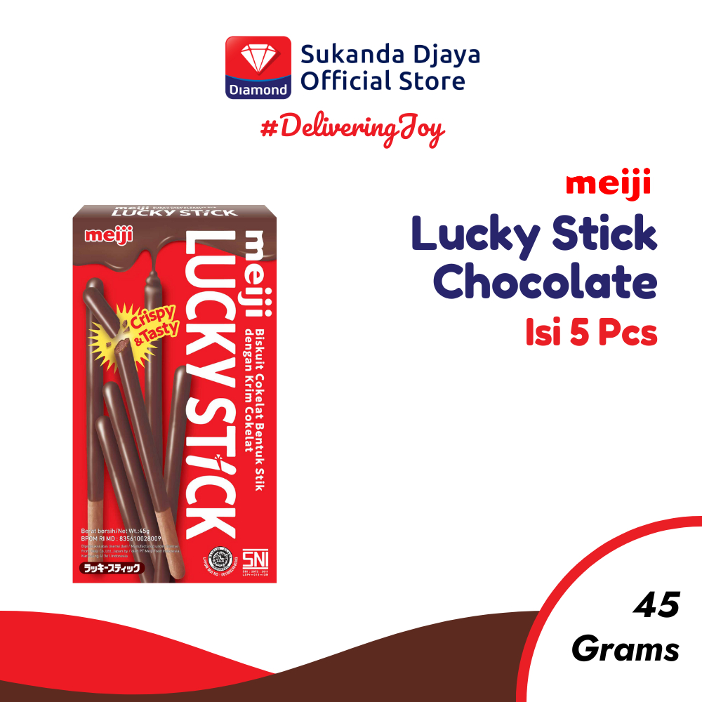 Jual Meiji Lucky Stick Biscuit Chocolate Snack Ringan 45 Gr [ISI 5 PCS] | Shopee Indonesia