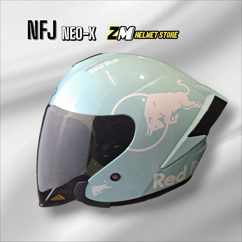 Jual Helm NFJ NEO-X Solid Easy Green Redbull Kekinian SNI | Shopee ...
