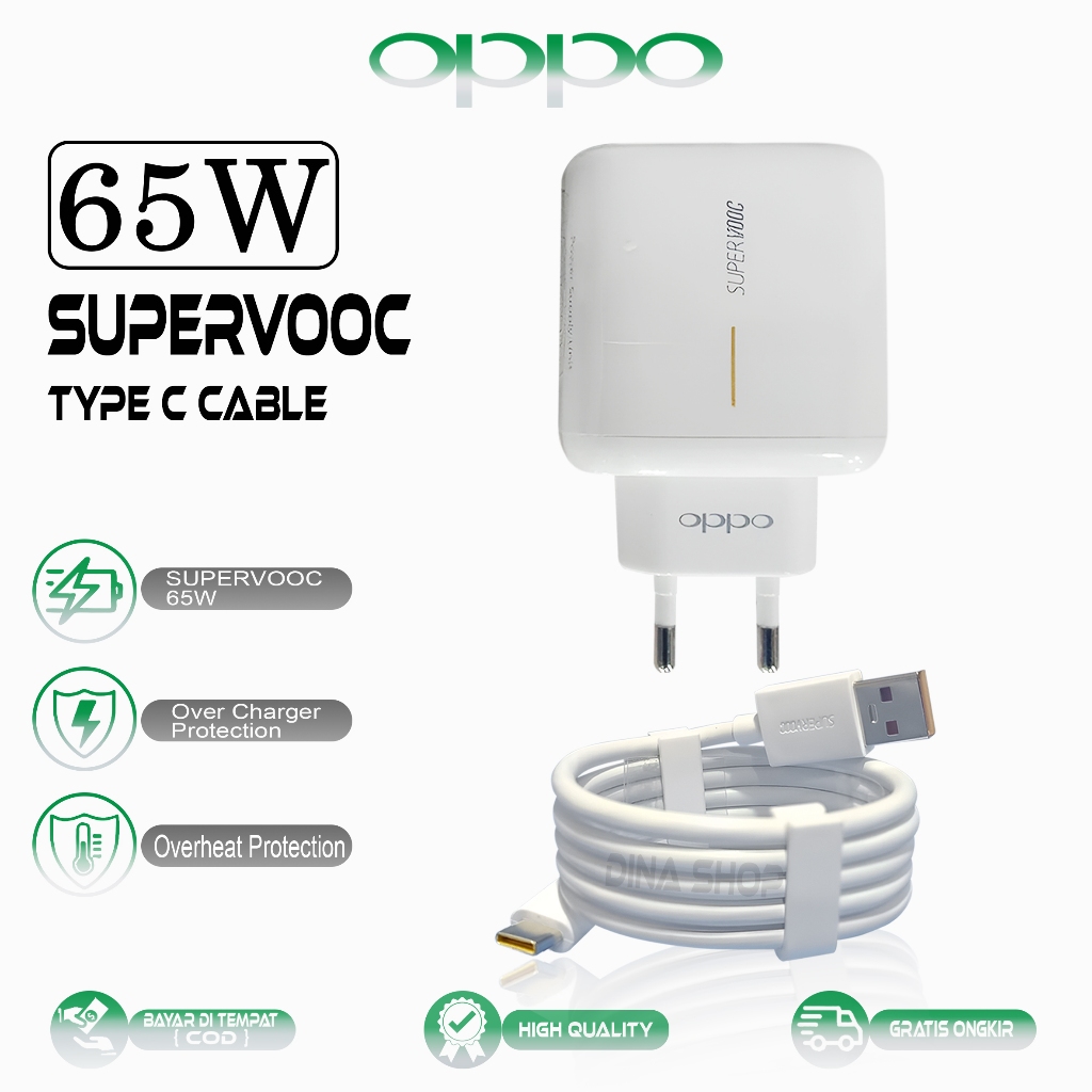 Jual Charger Oppo Reno 4 5 6 7 Pro 5G A78 4G A98 Reno8 T 5G Reno10 ...