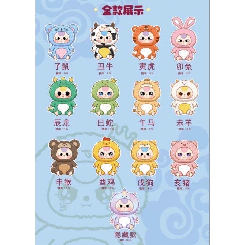 Jual Baby Three - Chinese Zodiac Series Plush Doll BlindBox (12Designs ...