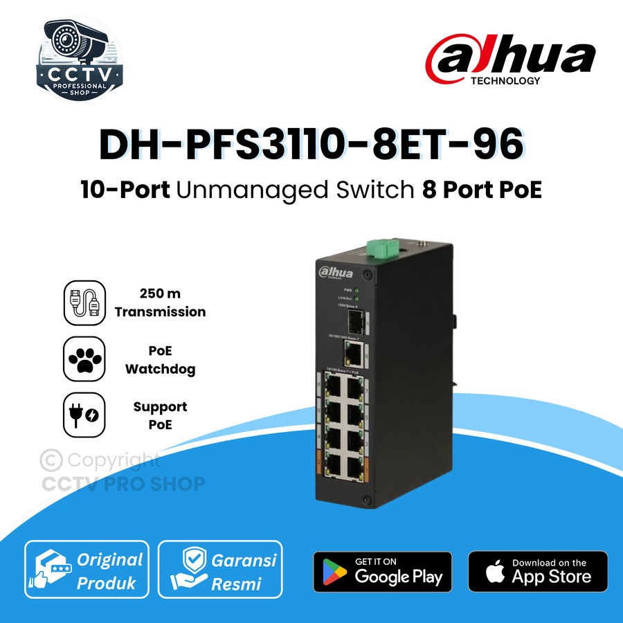 Jual Dahua Switch DH-PFS3110-8ET-96 10-Port Unmanaged Desktop Switch ...