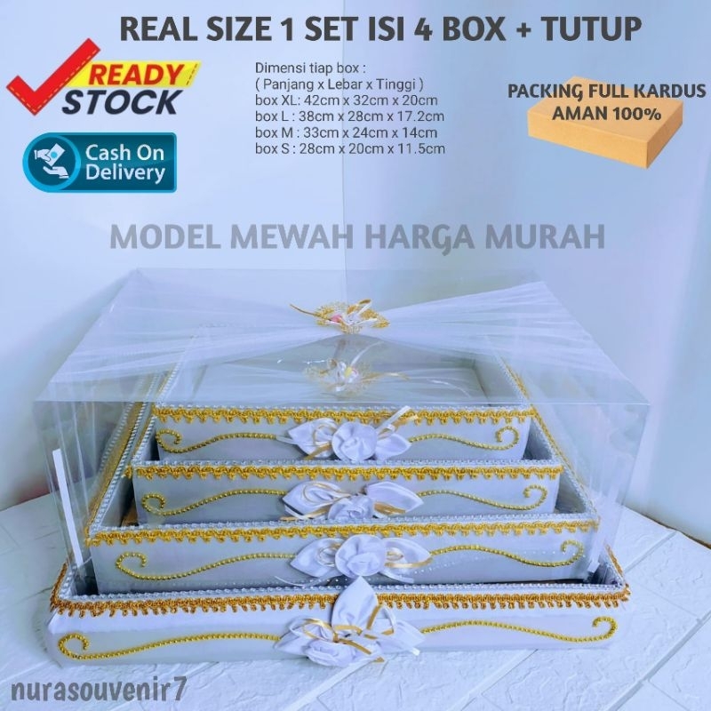 Jual Kotak Seserahan Pernikahan 1 Set Isi 4 Box Hantaran Tempat Mahar Bawaan Pengantin Lengkap ...