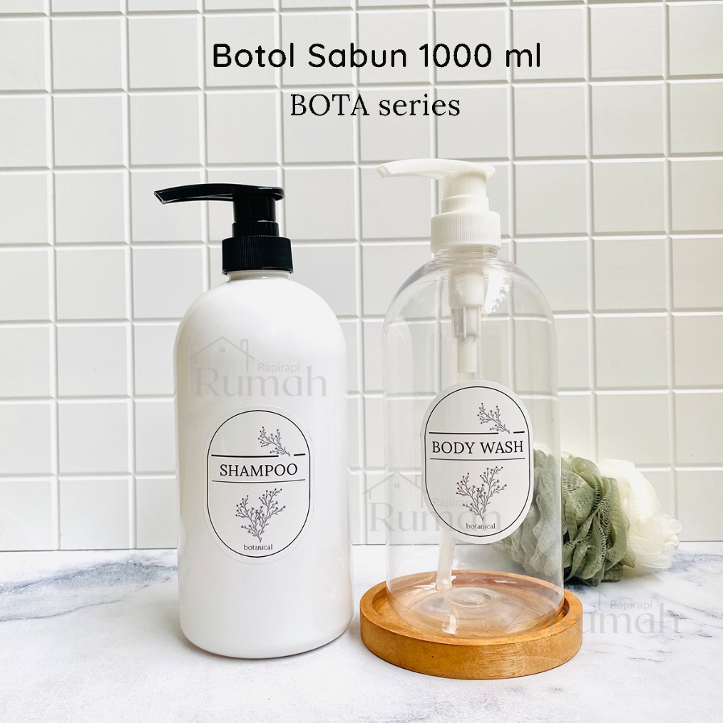 Jual BOTA Botol Tempat Sabun Cair Pump Dispenser 1liter 1ml Body Putih White Hitam Clear ...