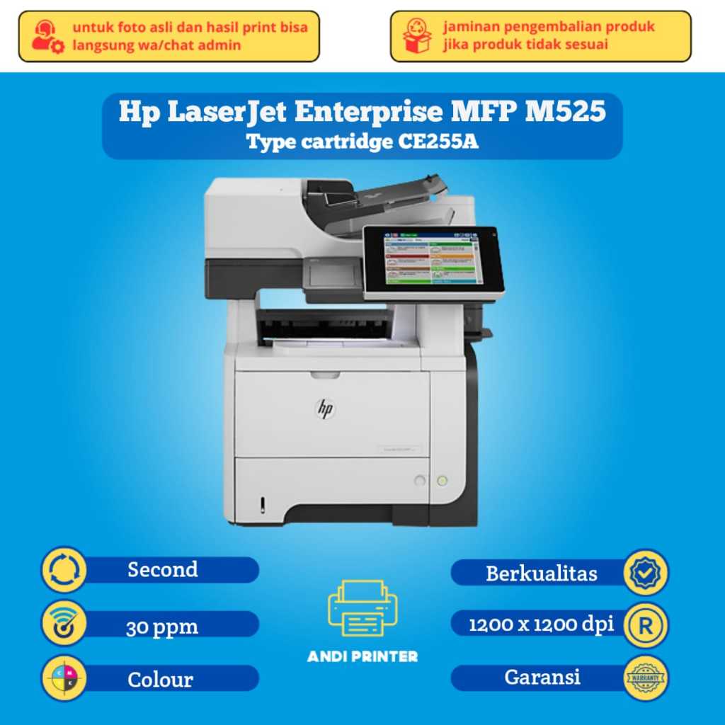 Jual Printer Hp LaserJet 500 MFP M525 | Printer Mesin Foto Copy ...
