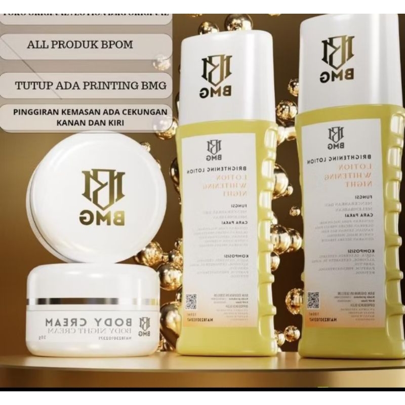 Jual ORIGINAL 1000% PAKET 4 BMG LOTION MALAM 2 BODY CREAM 2 AMPUH ...