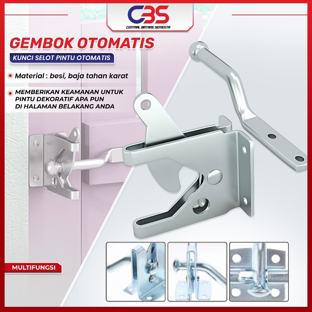Jual Kunci Selot Pintu Otomatis Gravitasi Bahan Baja Electroplated ...