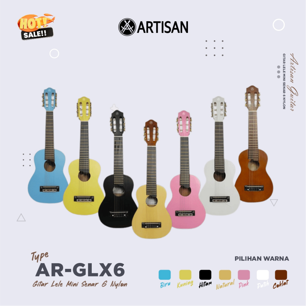 Jual ARTISAN Gitar Lele Mini AR - GLX6 Senar 6 Nylon Guitar | Shopee ...