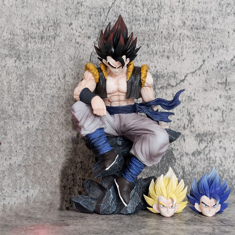 Jual figure anime dragon ball gogeta 3 kepala model duduk | Shopee ...