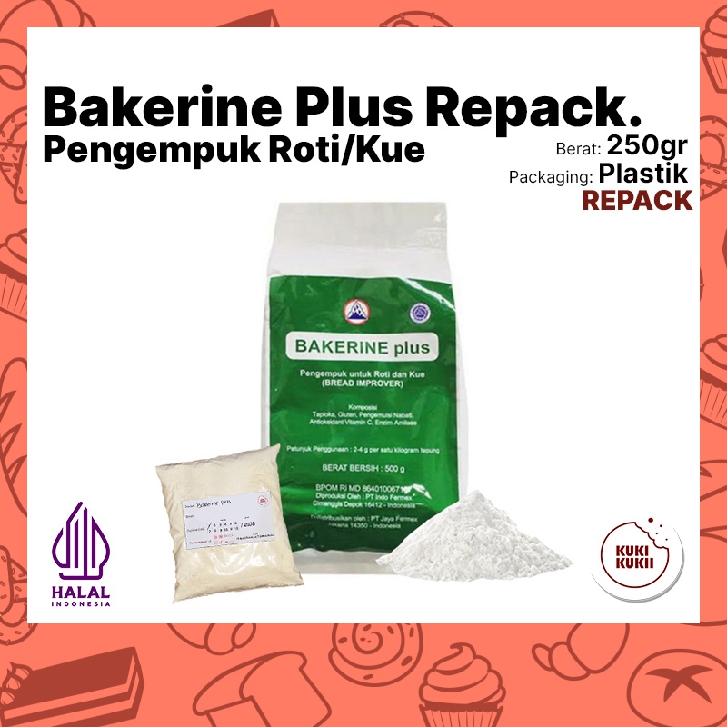 Jual Bakerine Plus pengempuk roti 250gr REPACK | Bakerine Plus bread ...