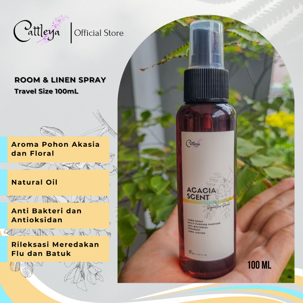 Jual CATTLEYA ROOM & LINEN SPRAY 100ml ANTI BACTERIAL PARFUME ACACIA ...