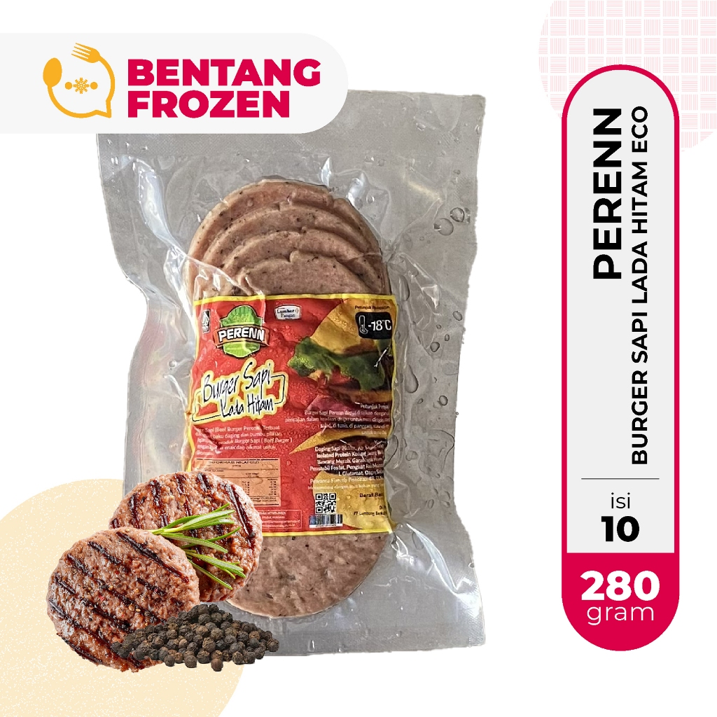 Jual Perenn Burger Sapi Lada Hitam 280gr Isi 10pcs / Beef Burger ...