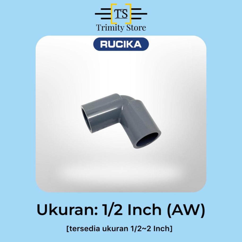 Jual RUCIKA Keni / Elbow 90 Derajat PVC (AW) Ukuran 1/2 Inch [K-AW] | Shopee Indonesia